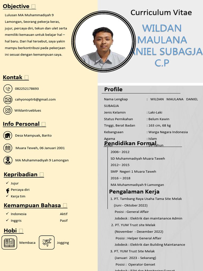 CV Ahmad 1 | PDF