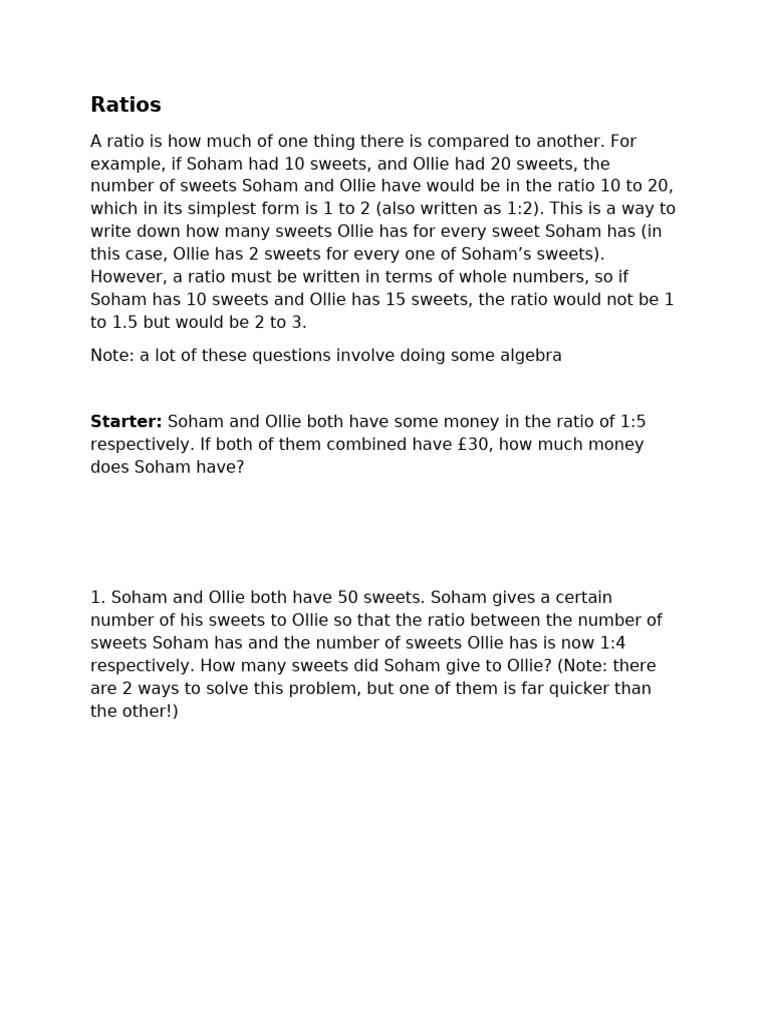 Understanding Ratios with Examples | PDF
