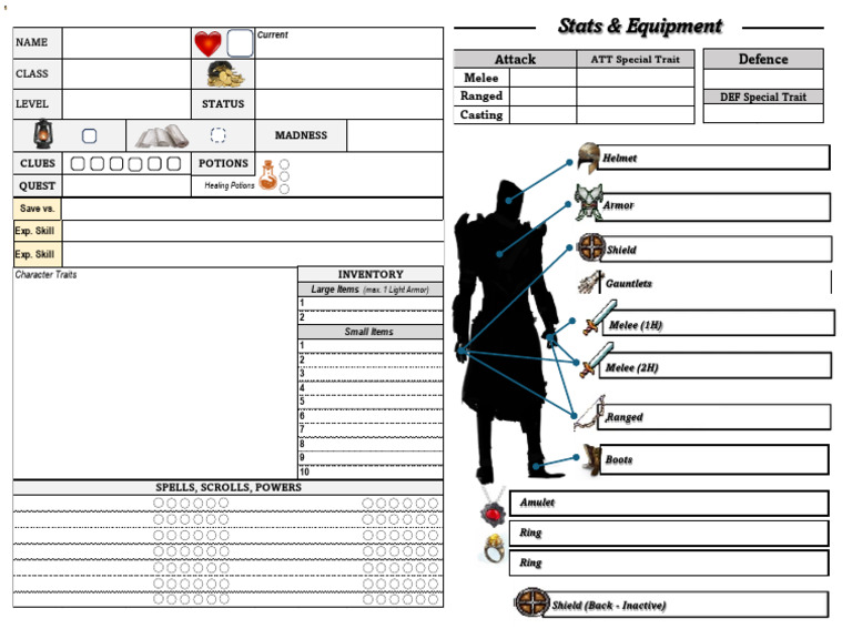 4AD Graphical Character Sheet | PDF | Fantasy Games | Role Playing