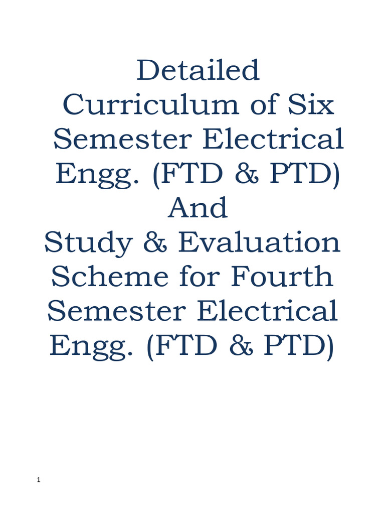 0 - Template of Course Outline Cum Curriculum-VI&IV Sem. Electrical (FTD&PTD) | PDF | Lighting ...