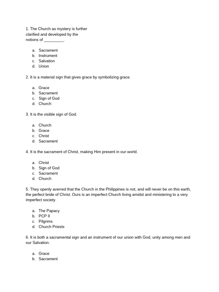 Understanding the Church as Sacrament | PDF | Sacraments | Grace In ...