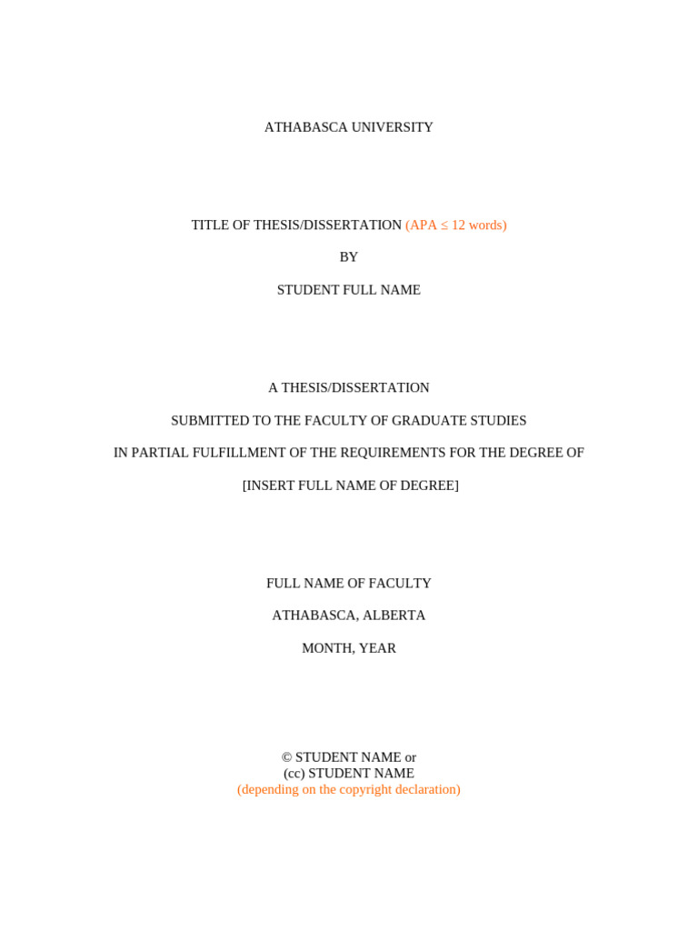 Thesis Dissertation Template | PDF | Thesis | Apa Style