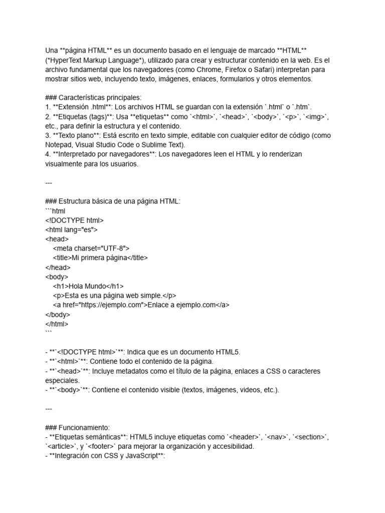 Estructura HTML | PDF | HTML | Desarrollo web
