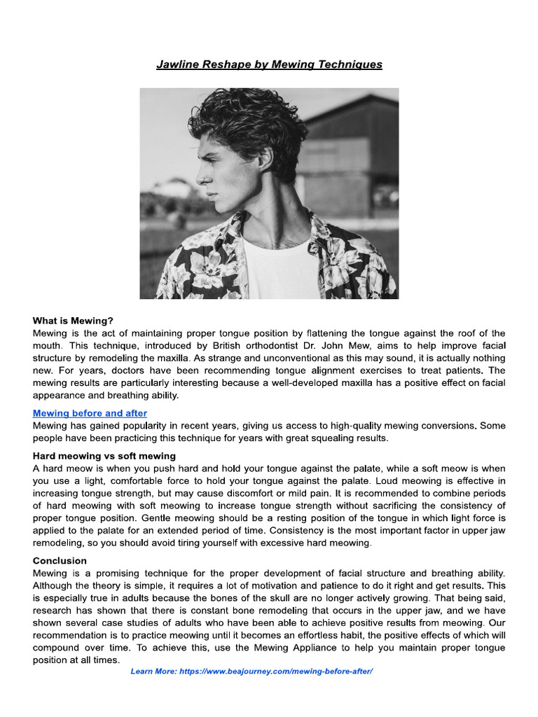 Jawline Reshape by Mewing Techniques | PDF