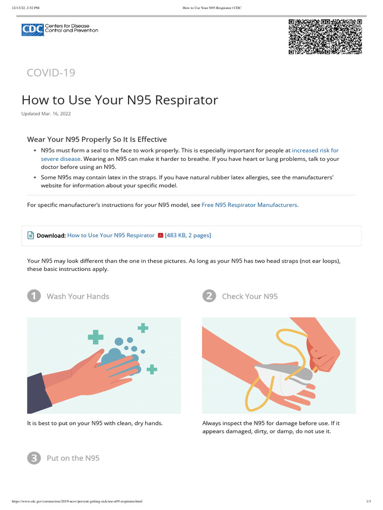 CDC - How To Use Your N95 Respirator | PDF | Occupational Safety And ...