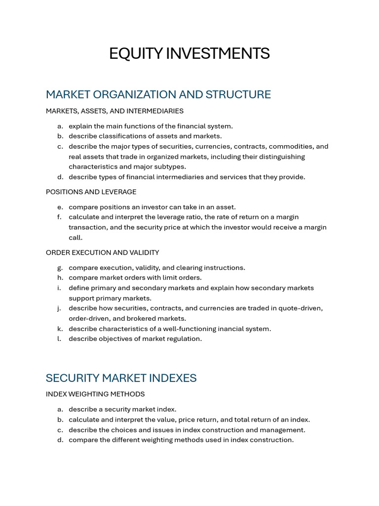 Equity Investment Essentials | PDF | Stock Valuation | Investing