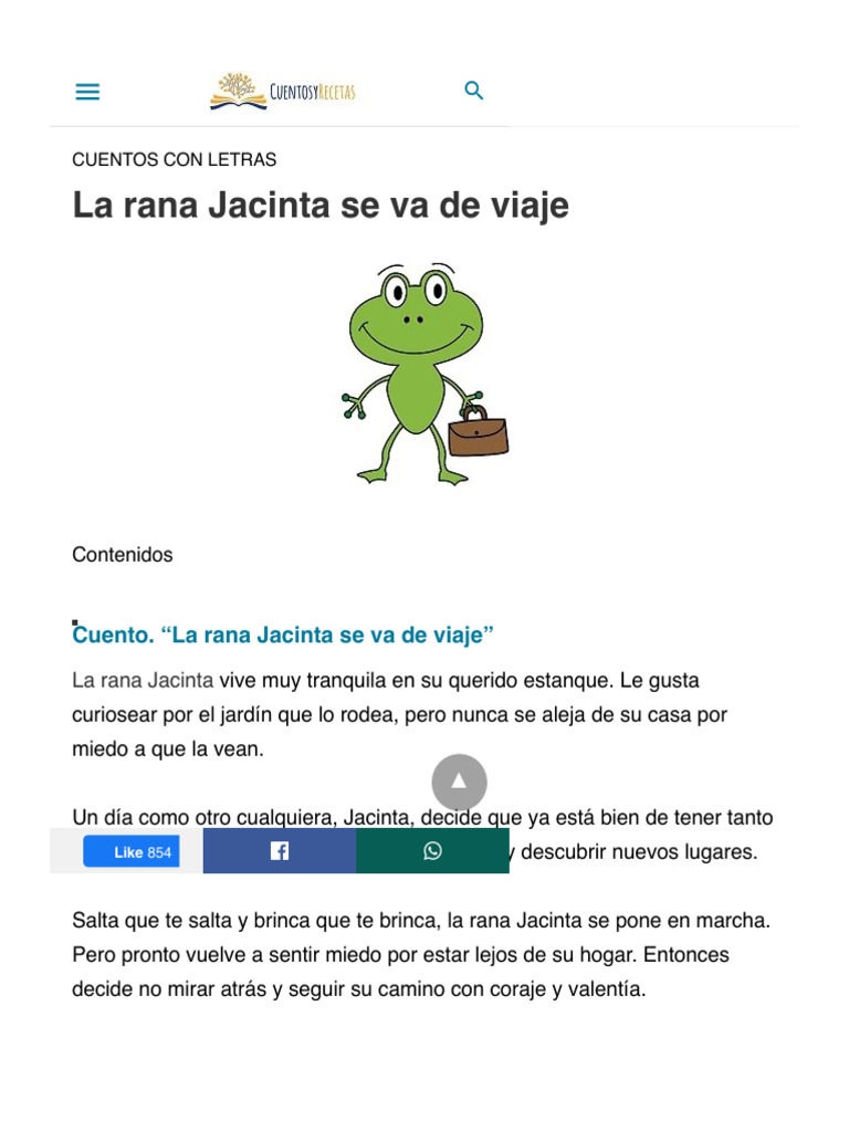 La Rana Jacinta Y Su Viaje Valiente Pdf