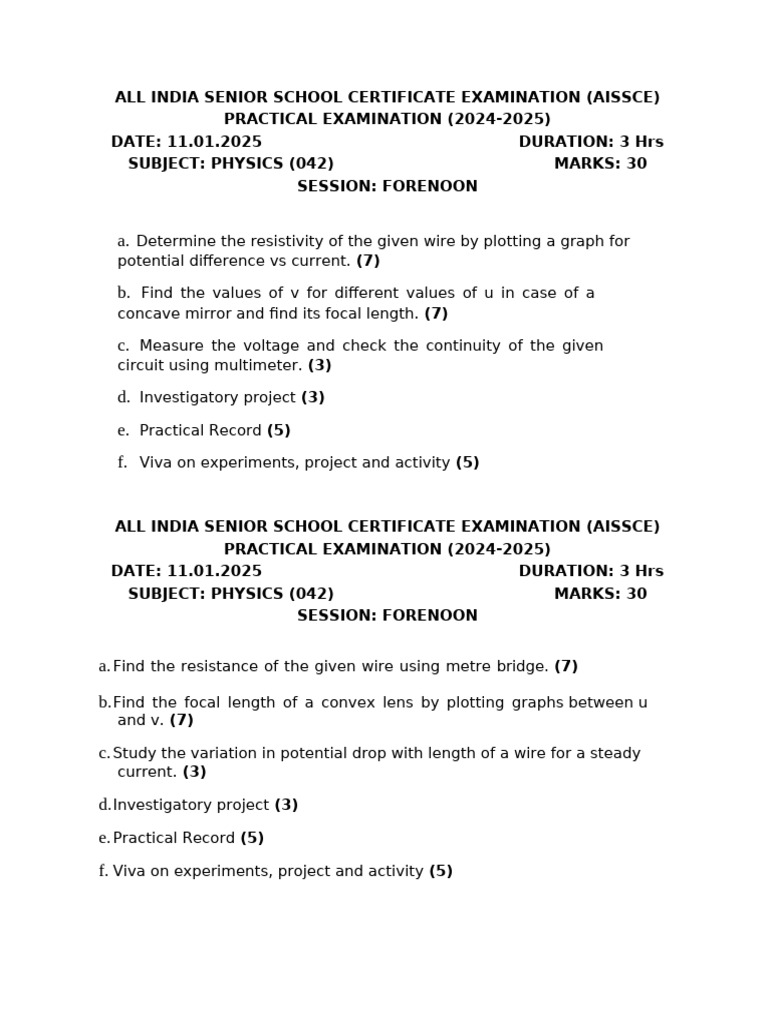 Gr-12 Physics CBSE Board Practicals Questions 24-25 | PDF | P–N Junction | Voltage