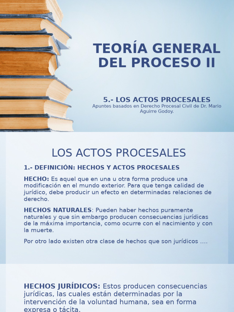 5.- LOS ACTOS PROCESALES | PDF | Ley procesal | Demanda judicial