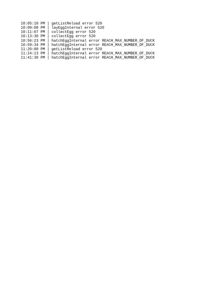 Duck Game Error Log | PDF