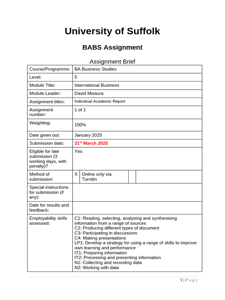 UoS_BABS_L5_T2_IB_Assignment-_Jan 2025 | PDF | Theory | Argument