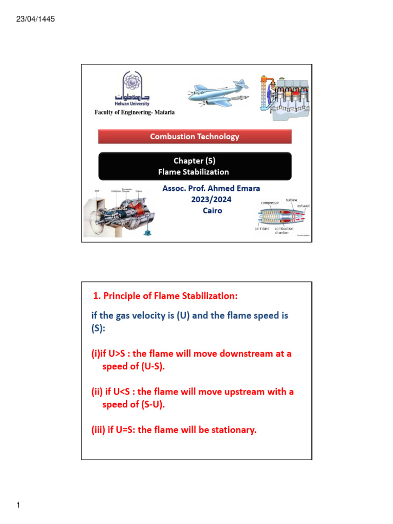 6 - Flame Stabilisation Total | PDF | Combustion | Gases