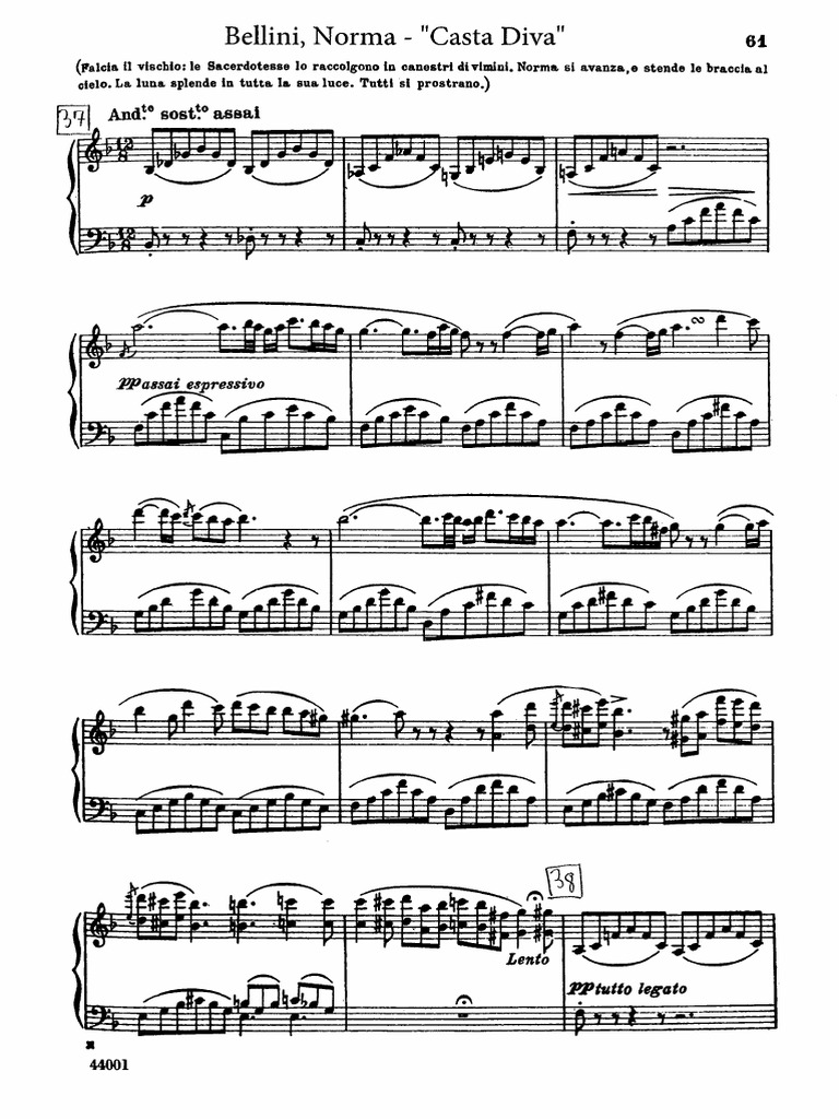 Bellini - Norma - Casta Diva - CANTO E PIANO Laverdi | PDF
