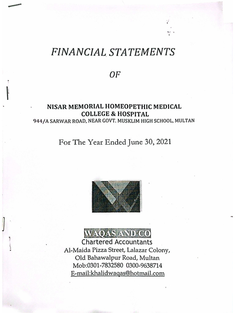 Audit Report Nisar 2021 | PDF