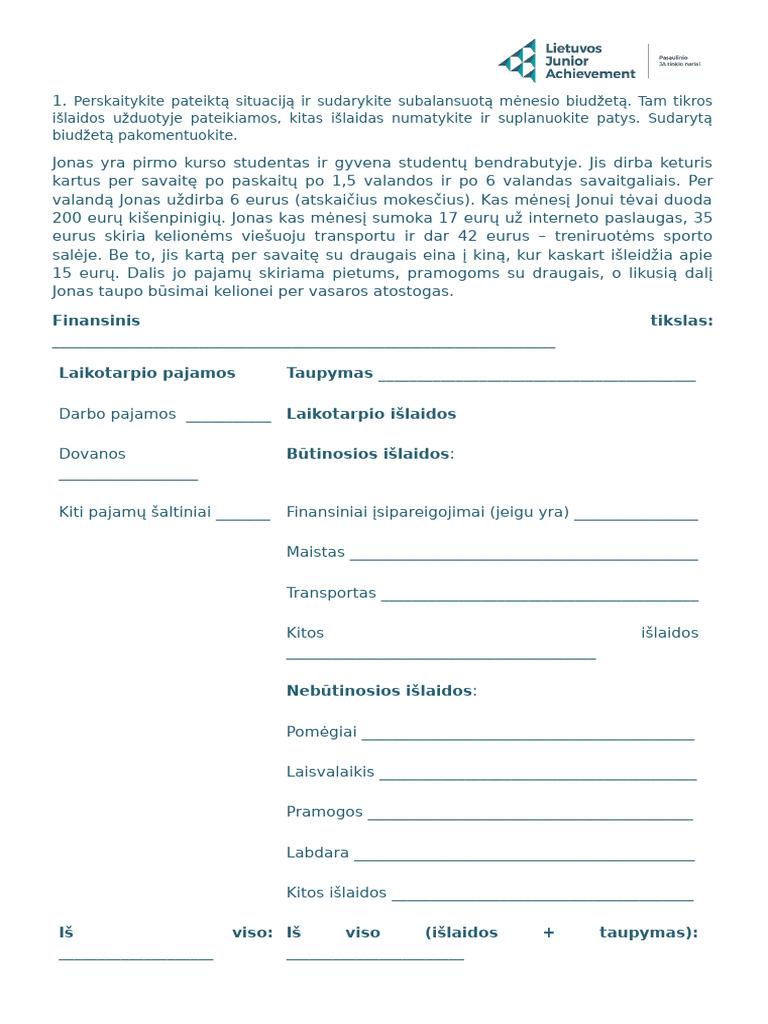 Biudzeto Lentele 2 | PDF