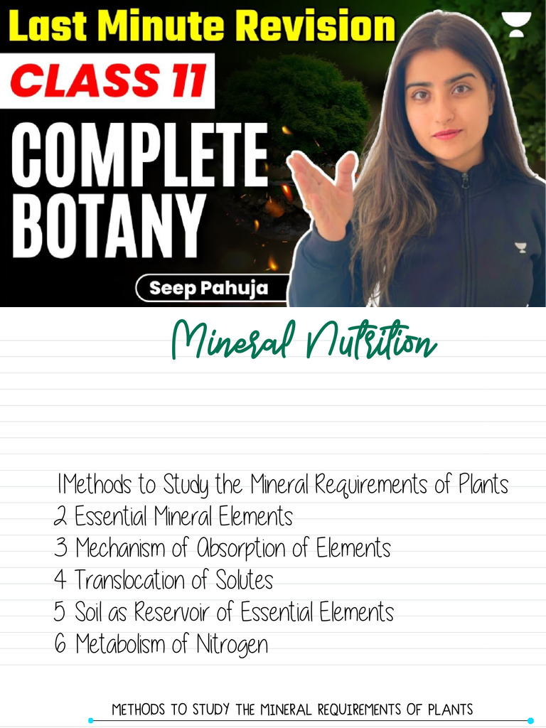 Complete Class. 11 Botany | PDF | Osmosis | Biology