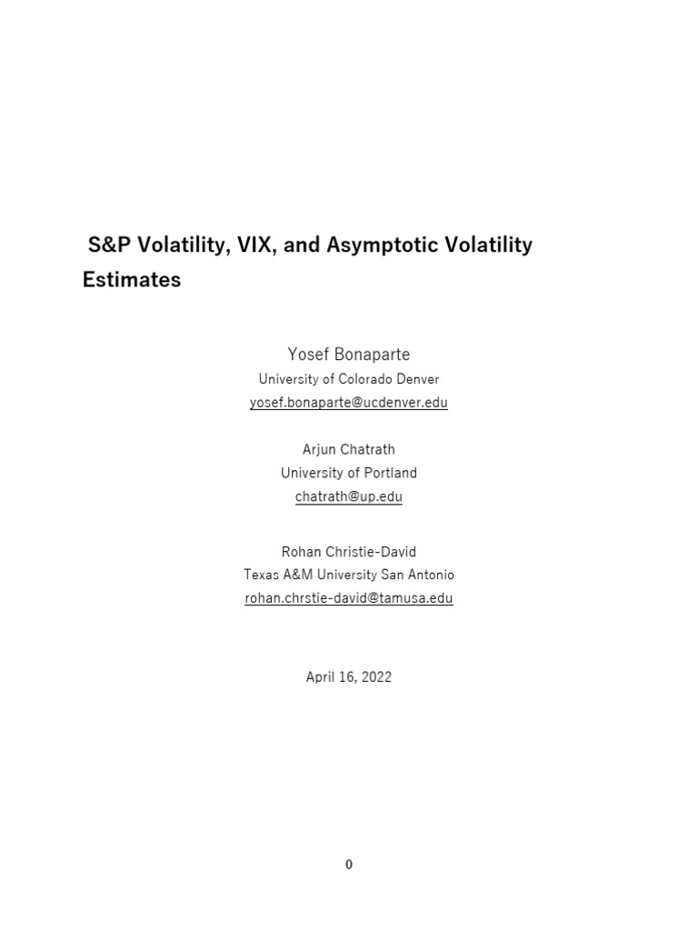 ssrn-4098833 | PDF | Vix | Autoregressive Model
