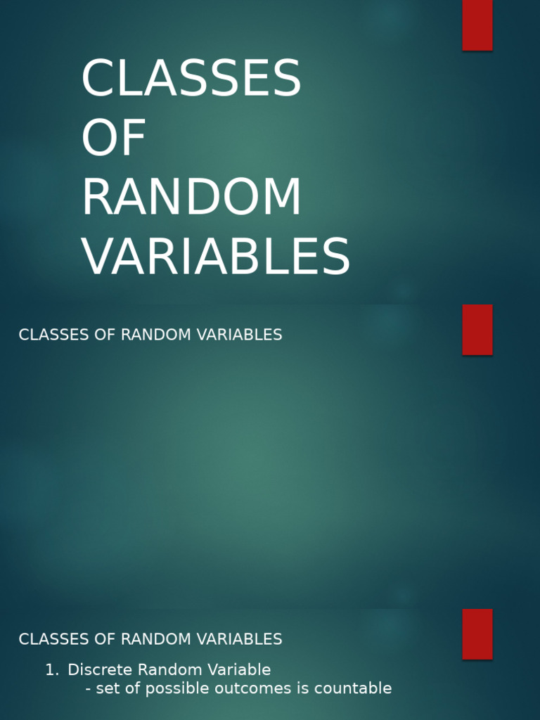 Classification of Random Variables | PDF