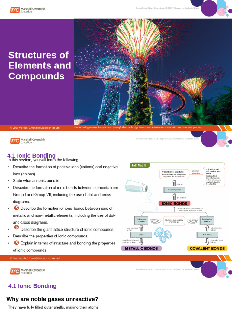 Cambridge IGCSE Chemistry: Bonding Concepts | PDF | Ionic Bonding | Ion