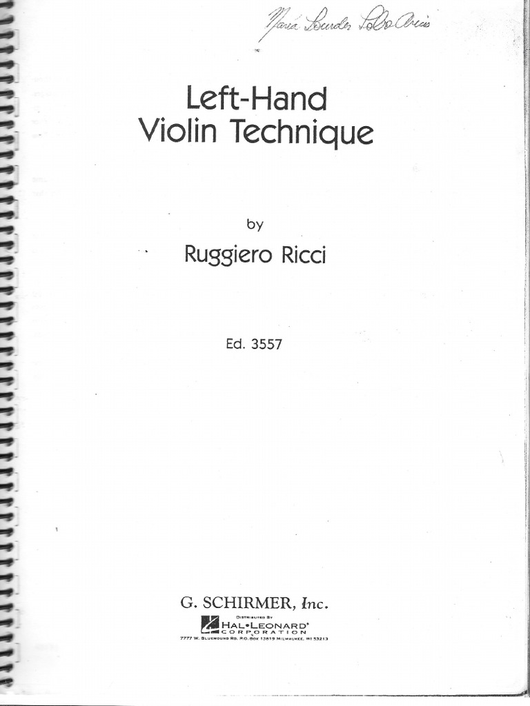 Ruggiero Ricci Left Hand Violin Technique | PDF
