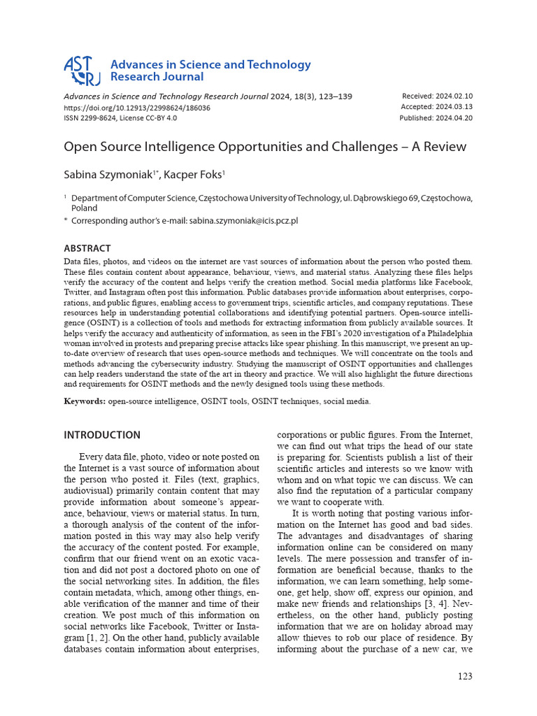 Open Source Intelligence | PDF | Computer Security | Security