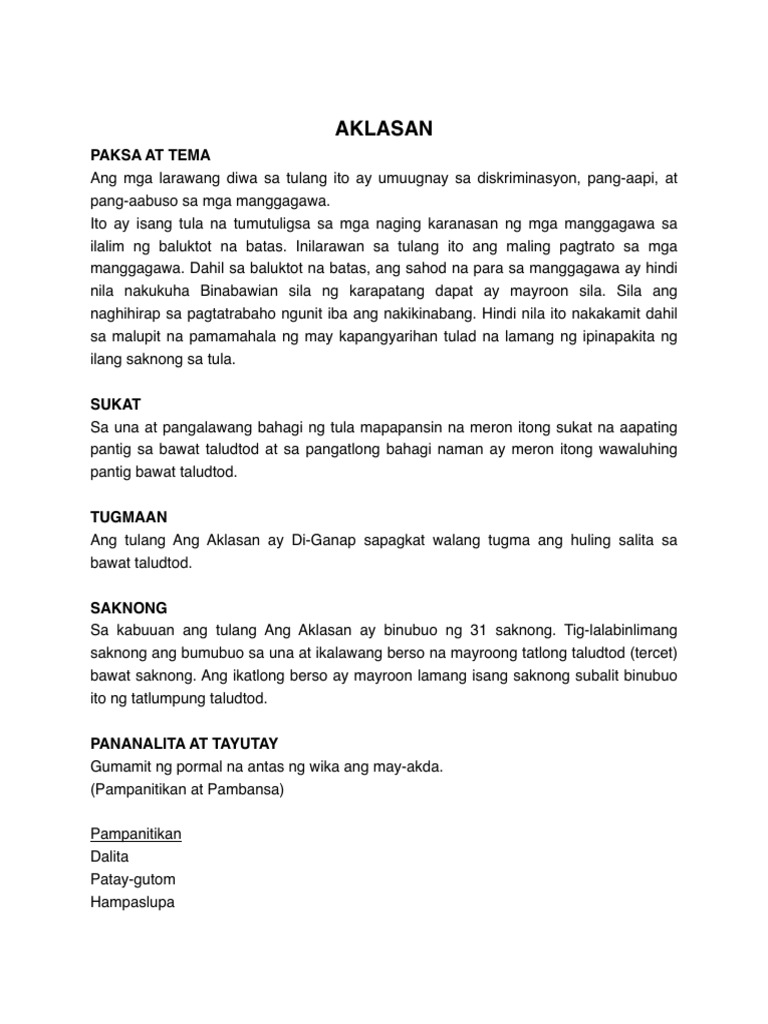 NILALAMAN-NG-AKLASAN (1) | PDF