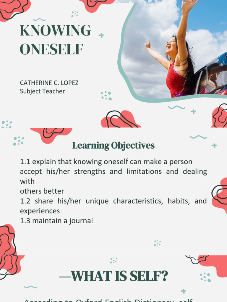 Quarter 3 Week 1.2 Knowing Oneself | PDF | Self Concept | Cognitive Development