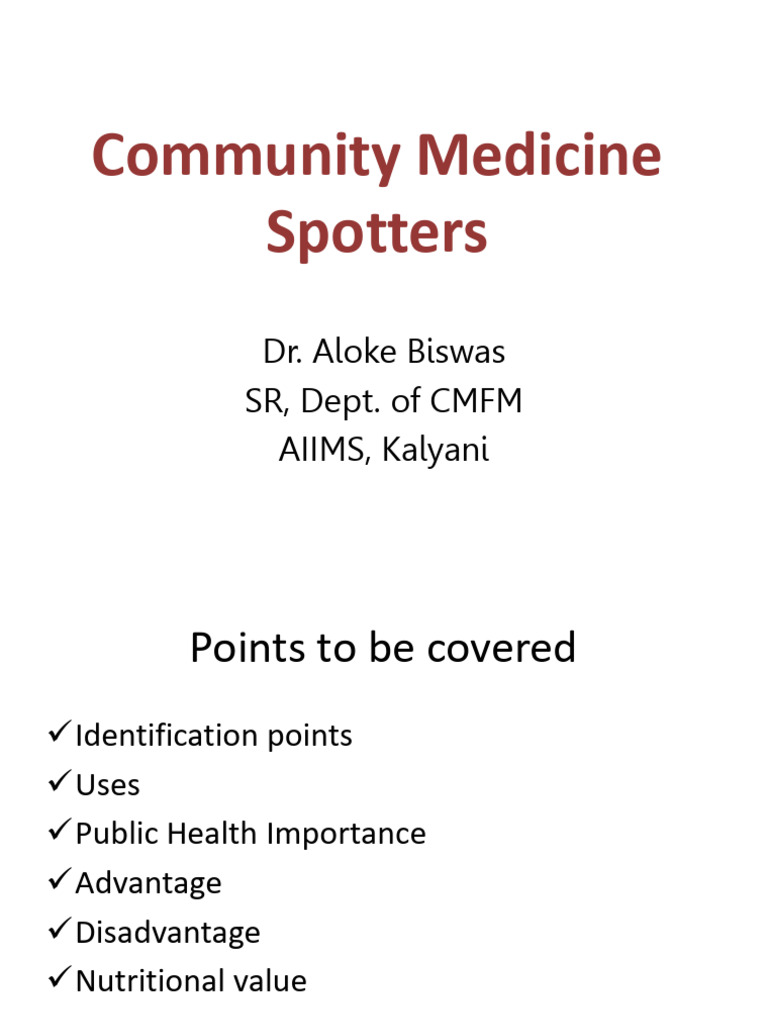 Community Medicine Spotters 2 | PDF