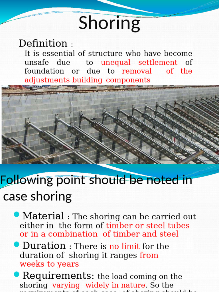 SHORING and Underpinning | PDF | Foundation (Engineering) | Deep Foundation