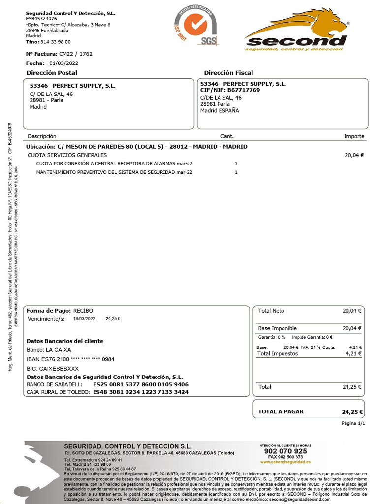 Fra Second CM22 1762 | PDF