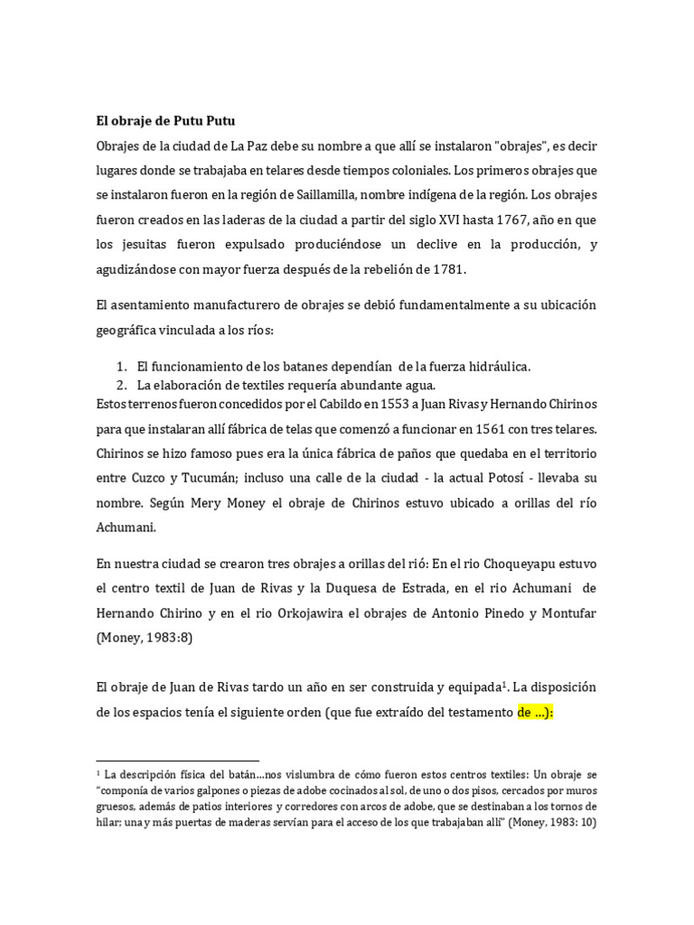 El Obraje de Putu Putu | PDF | Lana | Textiles