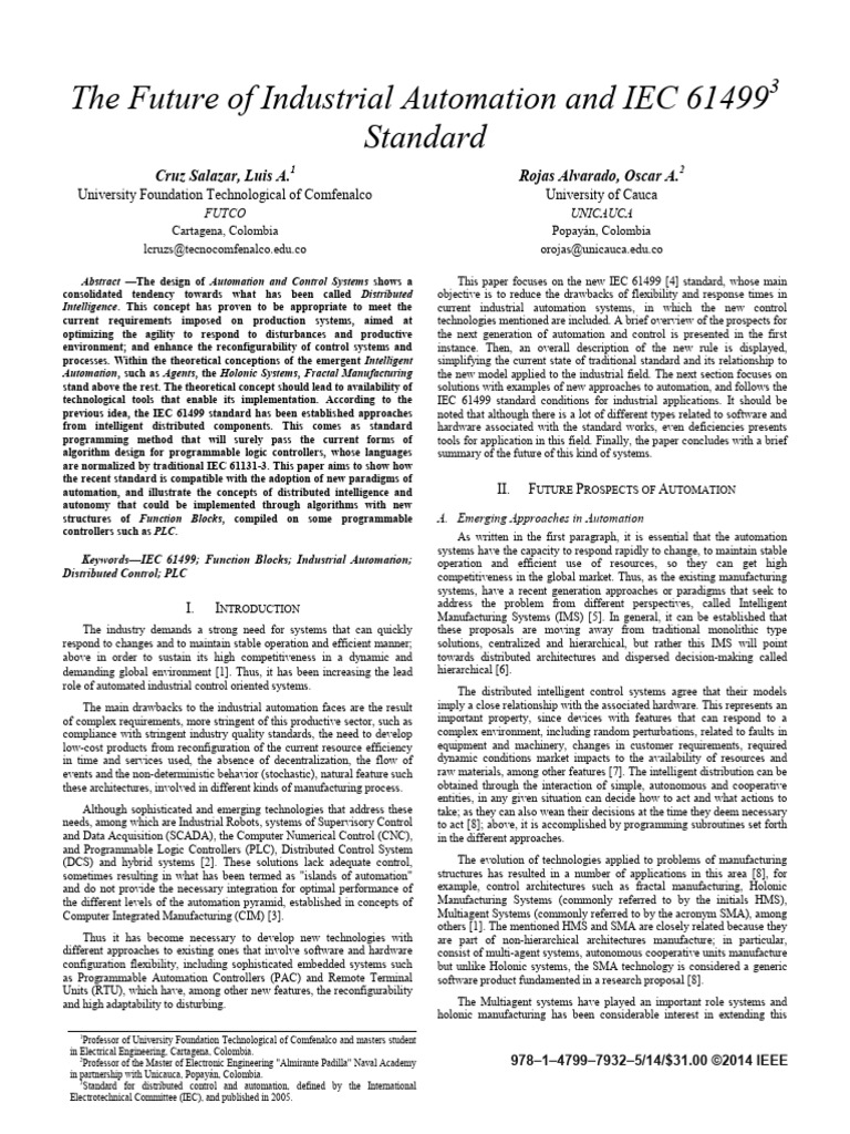 IEC 61499: Future of Intelligent Automation | PDF | Programmable Logic ...