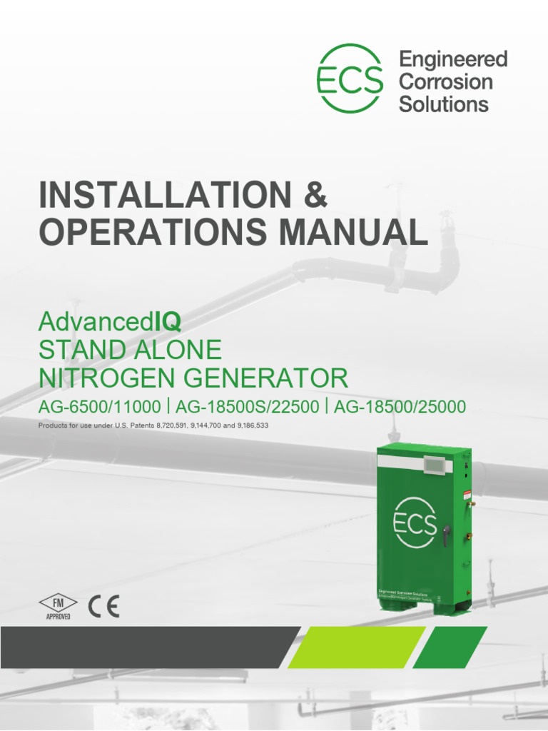 Installation & Operations Manual - Nitrogen Generator AG-11000 | PDF ...
