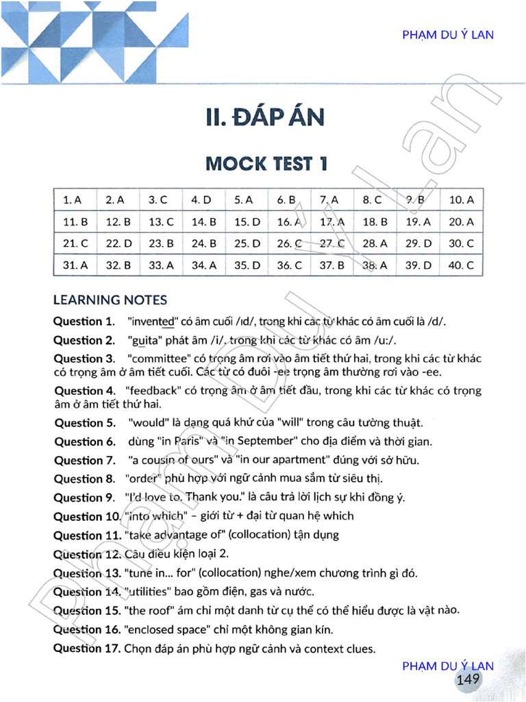 Đáp Án Tuyển sinh 10 form 2025 | PDF