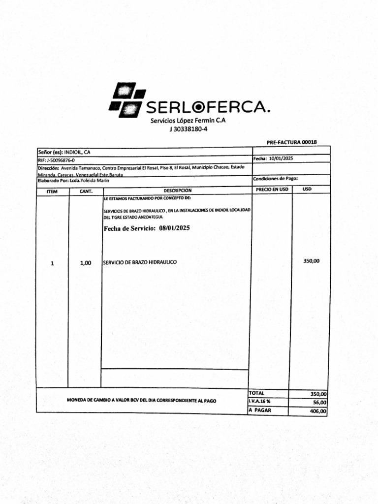 PreFactura Brazo Articulado | PDF