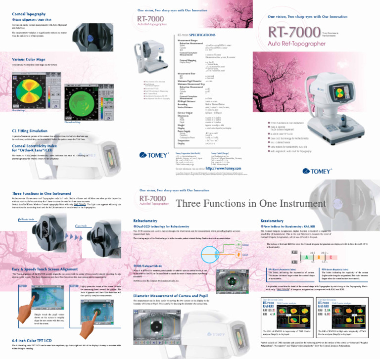 Tomey RT-7000 - Auto Refractor Keratometer Topographer | PDF | Human Eye | Ophthalmology