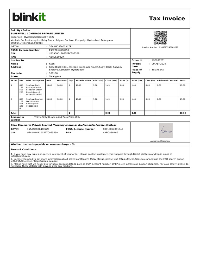 Detailed Tax Invoices for Purchases | PDF | Invoice | Economy Of India