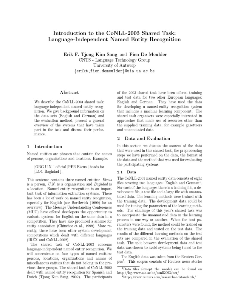 Introduction to conll | PDF | Information Science | Applied Mathematics Introduction to conll | PDF | Information Science | Applied Mathematics