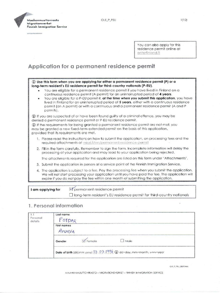 OLE P PEU Form-Compressed | PDF