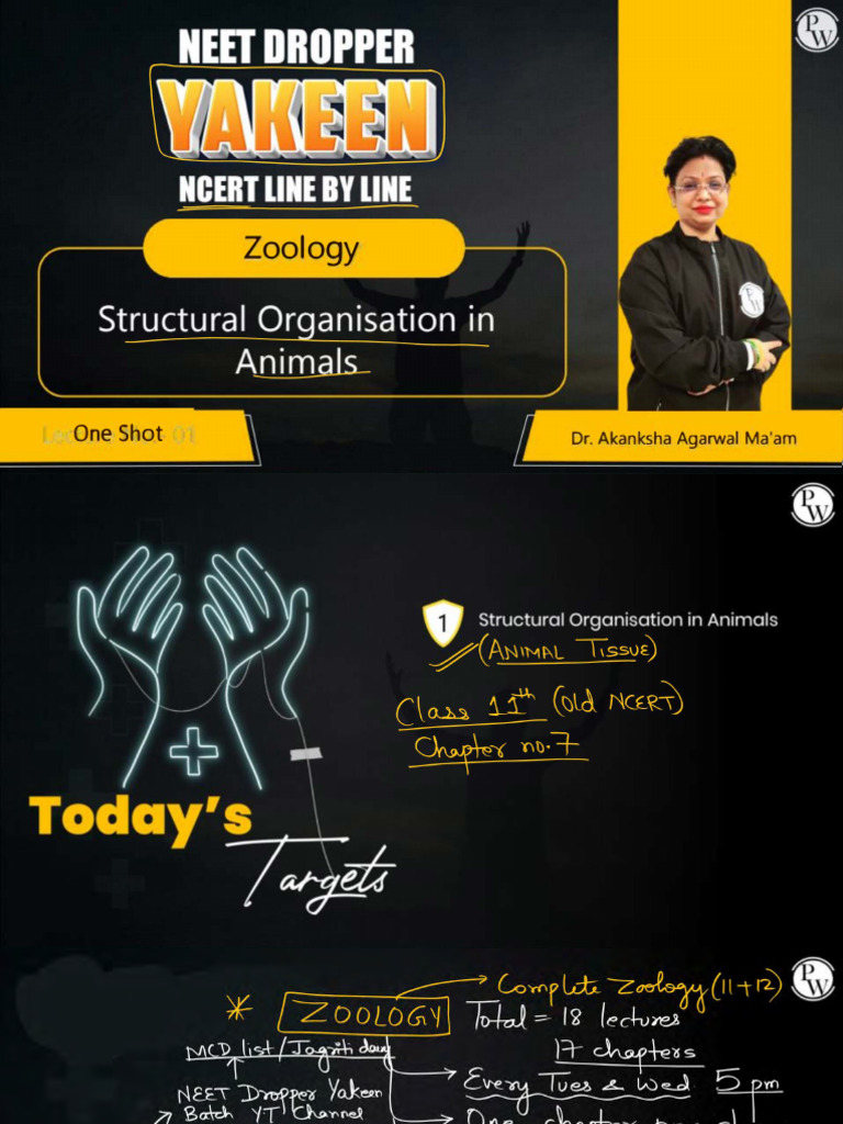 Structural Organisation in Animals One Shot Class Notes NCERT Line-1-80 ...