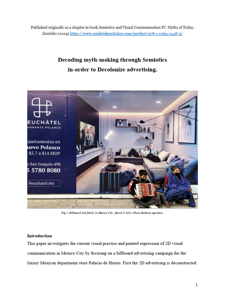 Decoding Myth Making Through Semiotics I | PDF | Typography | Advertising