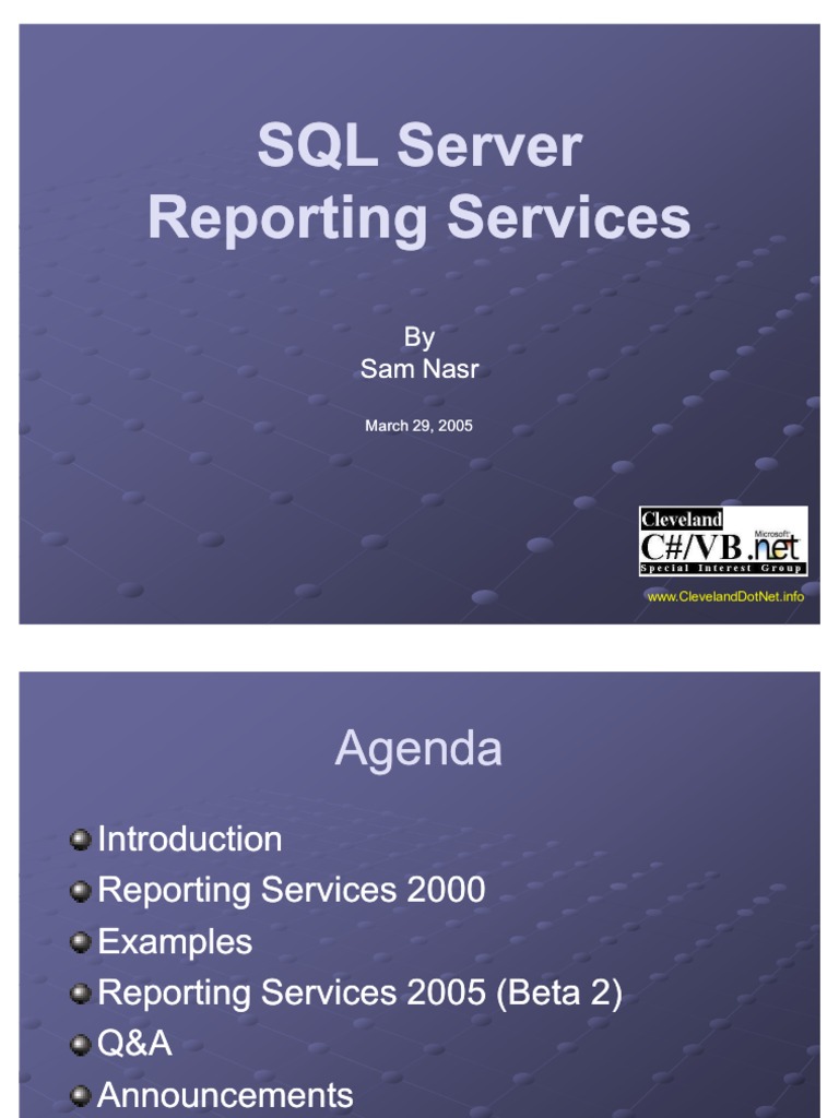 Reporting Services | PDF | Computers