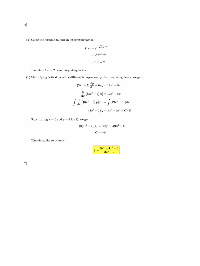(MS)HW (2-Differential equations) | PDF