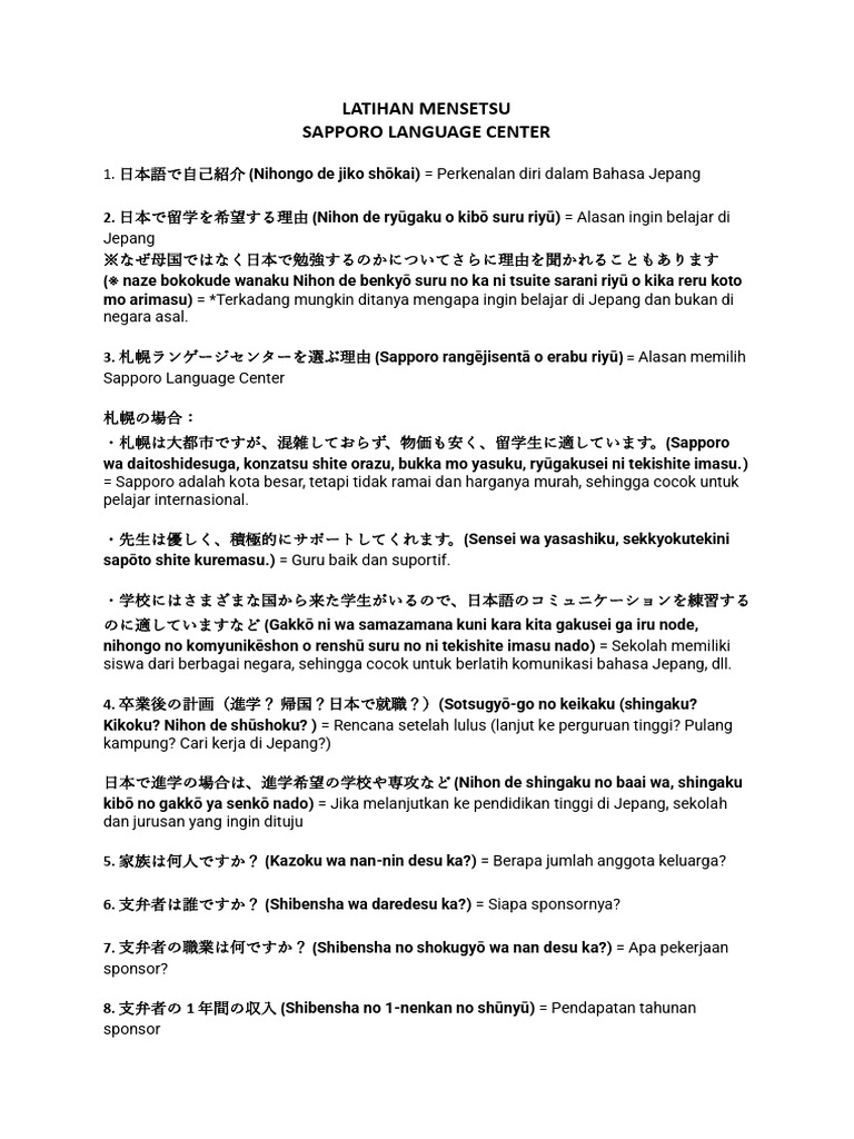 Latihan Mensetsu Slc | PDF