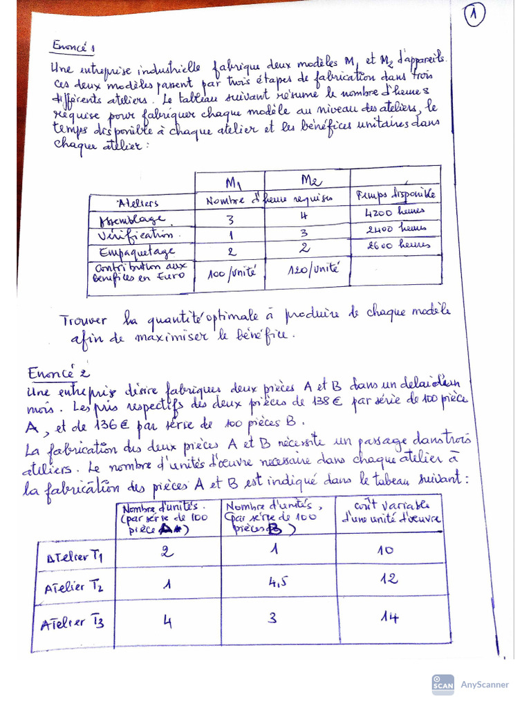 TD Programmation Linéaire | PDF