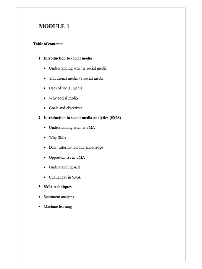 SMA Module 1 | PDF | Machine Learning | Analytics