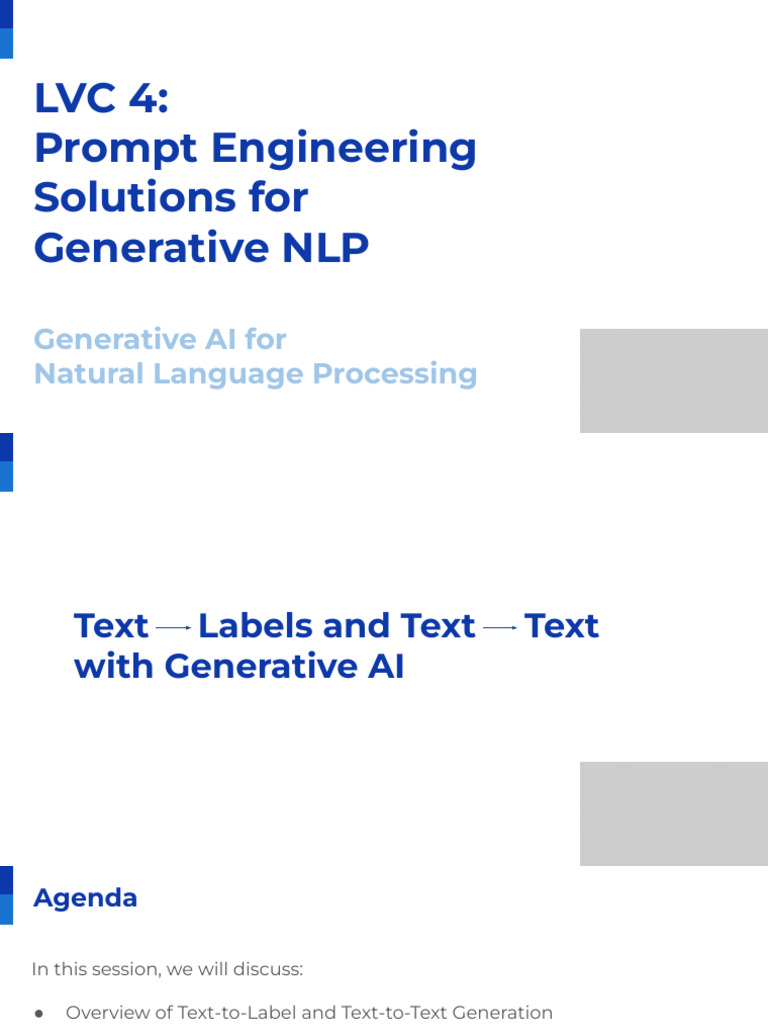 LVC 4: Prompt Engineering Solutions For Generative NLP | PDF | Statistical Classification ...
