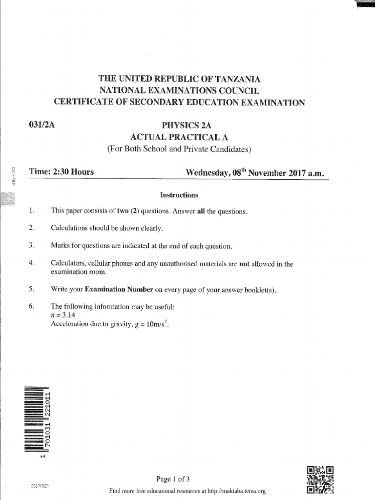 Physics 2a F4 2017 Pdf