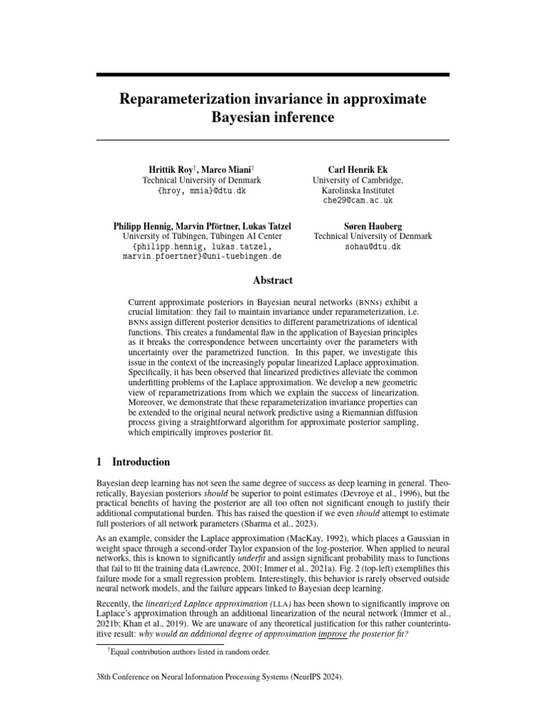 Reparameterization Invar | PDF | Bayesian Inference | Accuracy And Precision