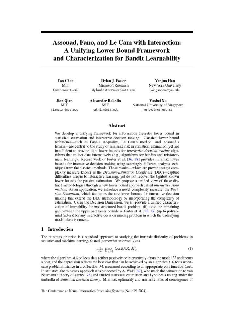 Assouad Fano and Le Cam | PDF | Loss Function | Statistics